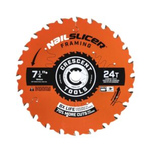 crescent 7-1/4" 24t nailslicer™ framing saw blade csbfr-724