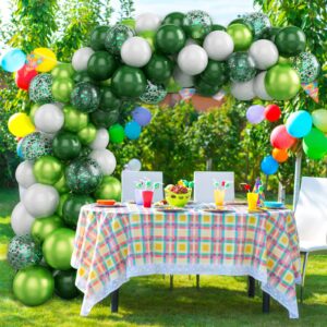 Balloon Garland Arch Kit Green, 107PCS Green White Balloon Arch Kit Balloon Garland, Latex Balloons With Confetti Balloons For Birthday Decoration Wedding Baby Shower Decoration Jungle Party Supplies