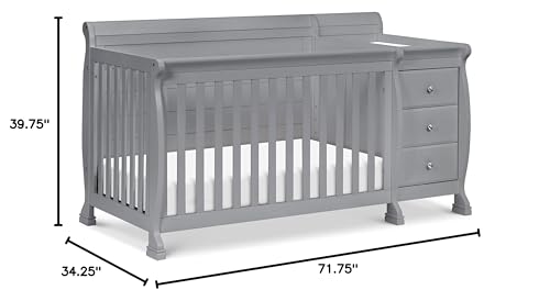 DaVinci Kalani 4-in-1 Convertibe Crib and Changer Combo in Gray