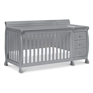 davinci kalani 4-in-1 convertibe crib and changer combo in gray