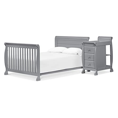 DaVinci Kalani 4-in-1 Convertibe Crib and Changer Combo in Gray