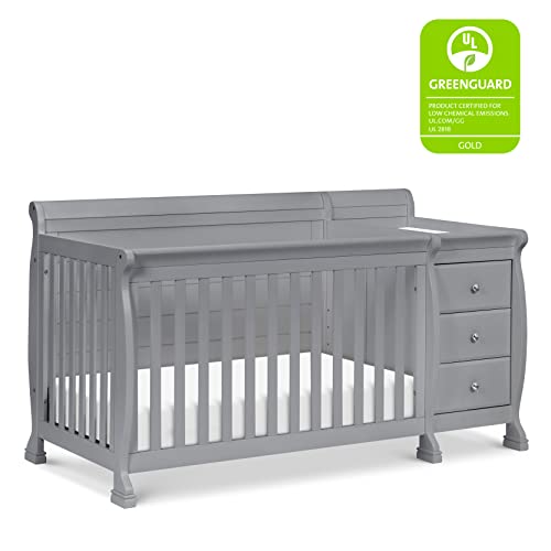 DaVinci Kalani 4-in-1 Convertibe Crib and Changer Combo in Gray