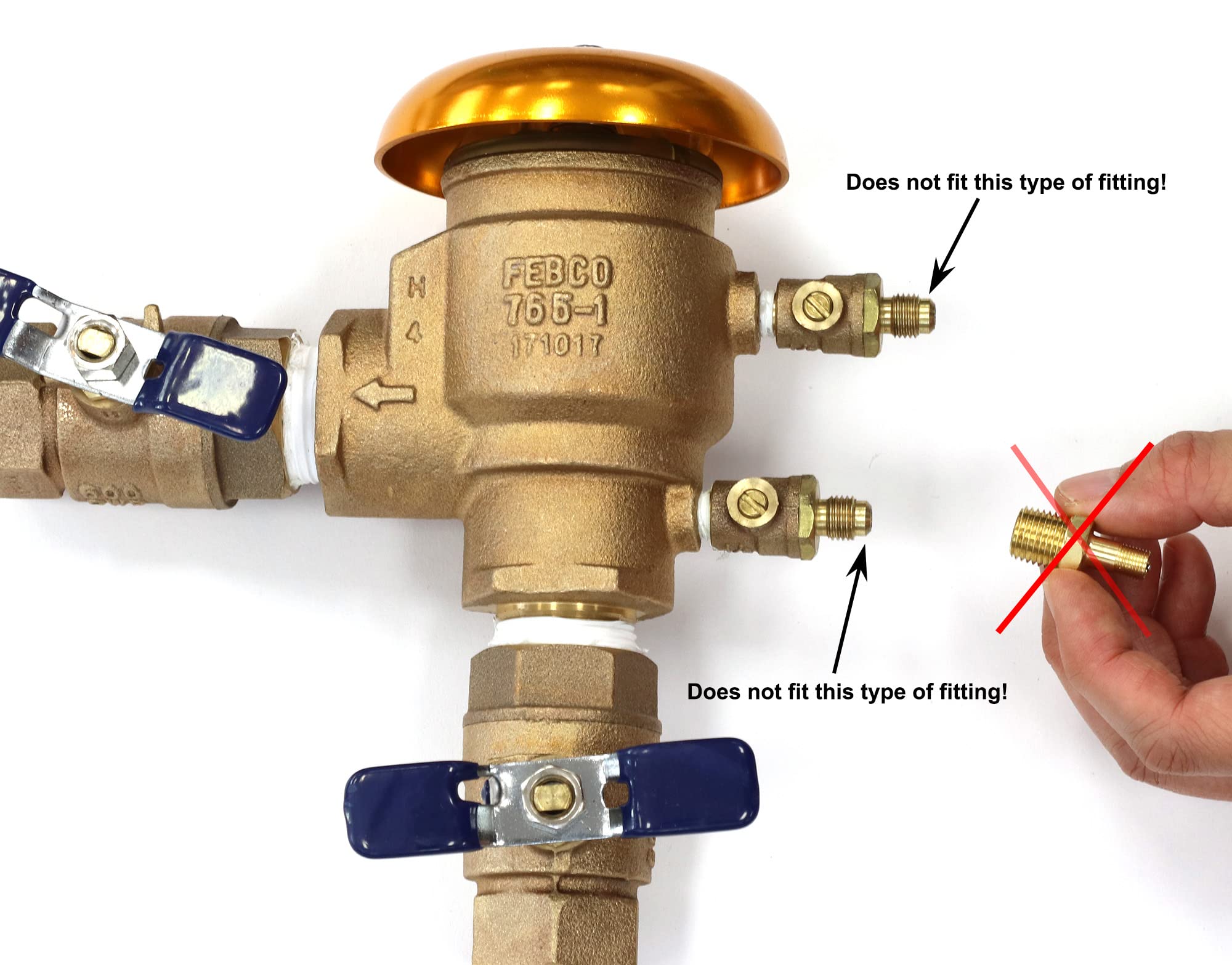 Schrader Valve to Male NPT Fittings | Adapters to Winterize Backflow Preventer and Pressure Vacuum Breaker (PVB) for Sprinkler Systems| Blowout Method Using Air Compressor (Lead-Free Brass)