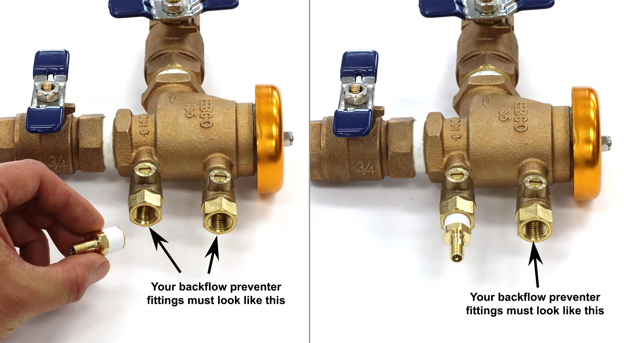 Schrader Valve to Male NPT Fittings | Adapters to Winterize Backflow Preventer and Pressure Vacuum Breaker (PVB) for Sprinkler Systems| Blowout Method Using Air Compressor (Lead-Free Brass)