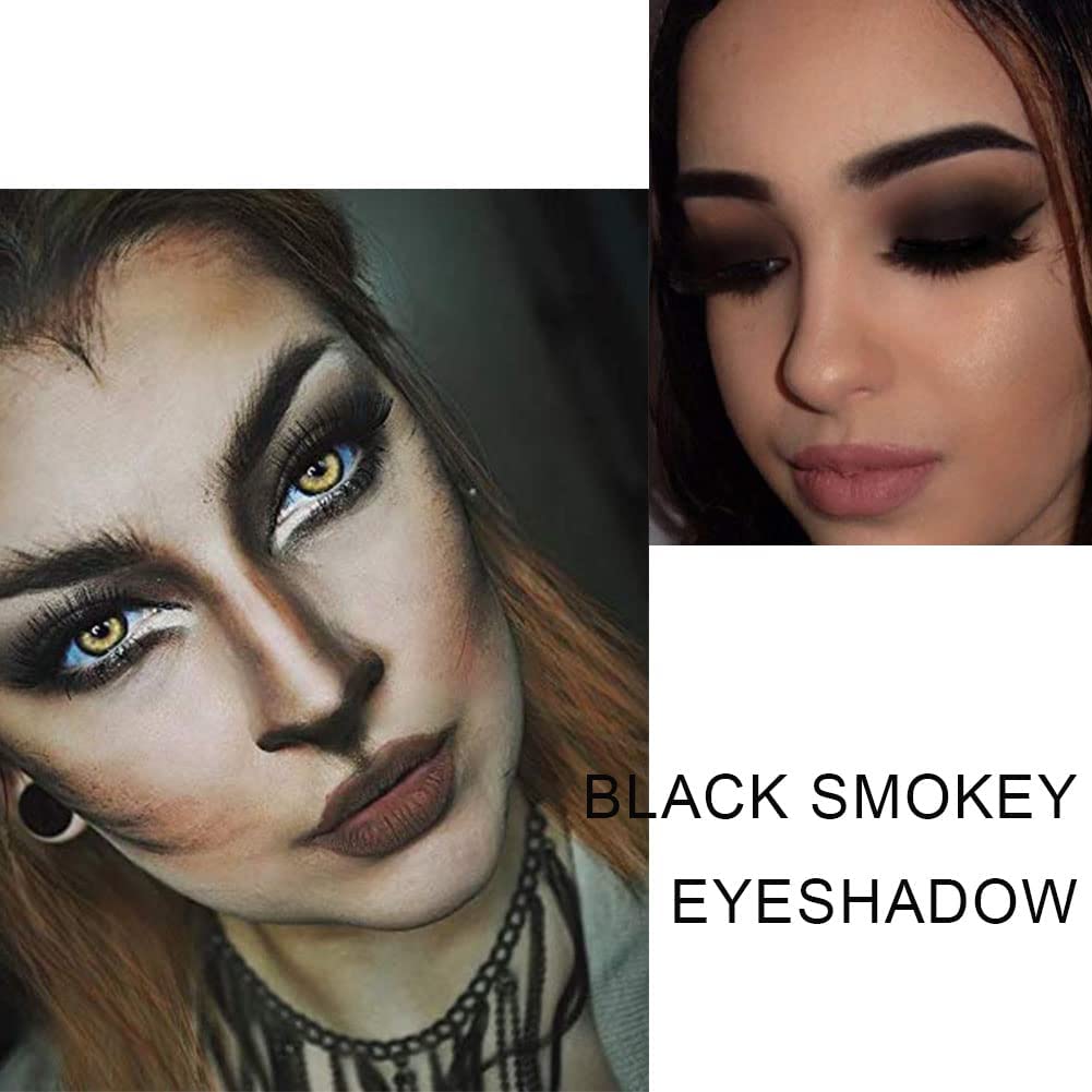 Black Smokey Gray Silver Glitter Shimmer Eye Makeup Palette, 9 Colors Cool Toned Matte, Make Up Black Radiance Eyeshadow Palette, Profesional Sombras De Ojos (A).