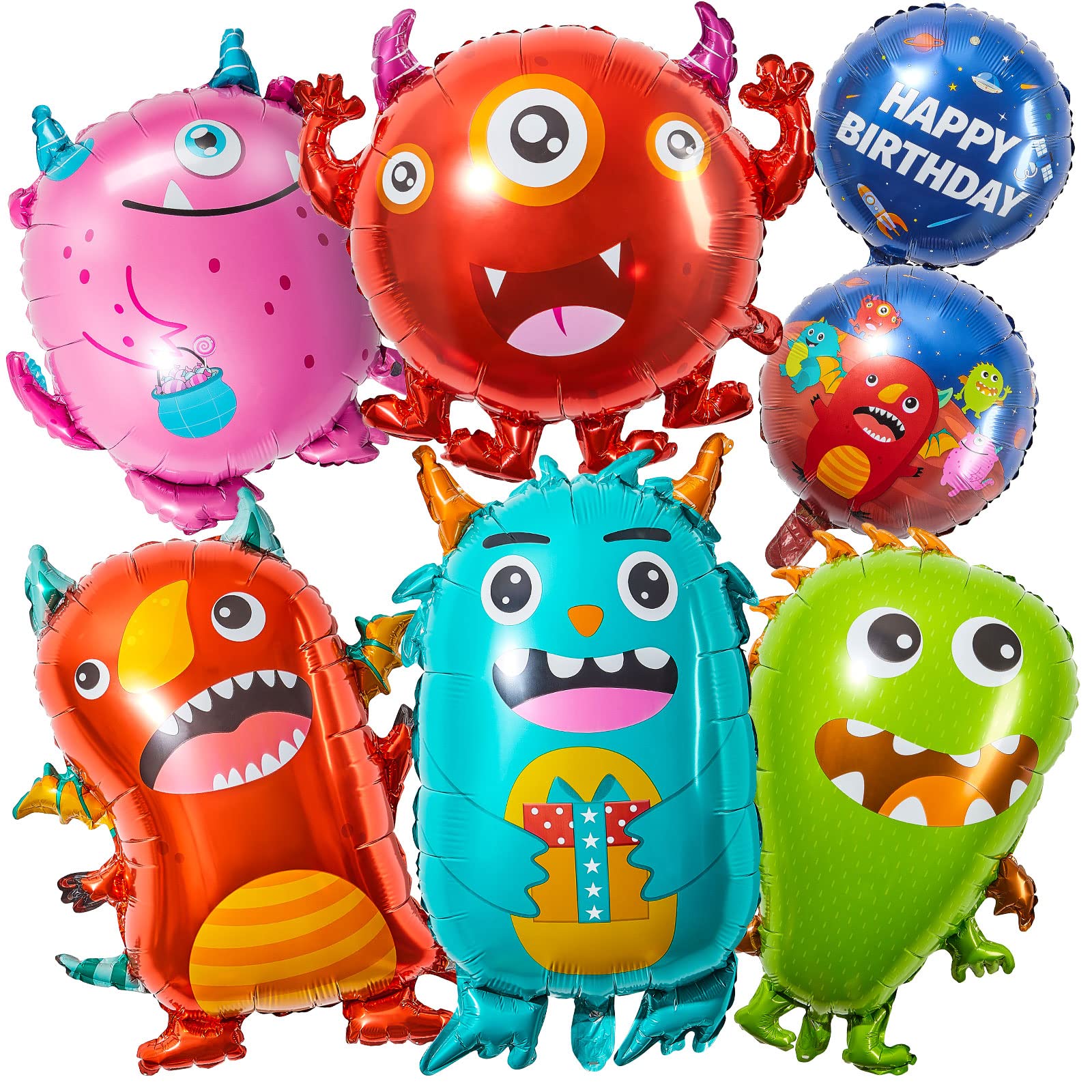 14 Pieces Party Balloons Set Birthday Party Supplies Themed Party Aluminum Balloons for Birthday Party Decorations Favors, 6 Styles