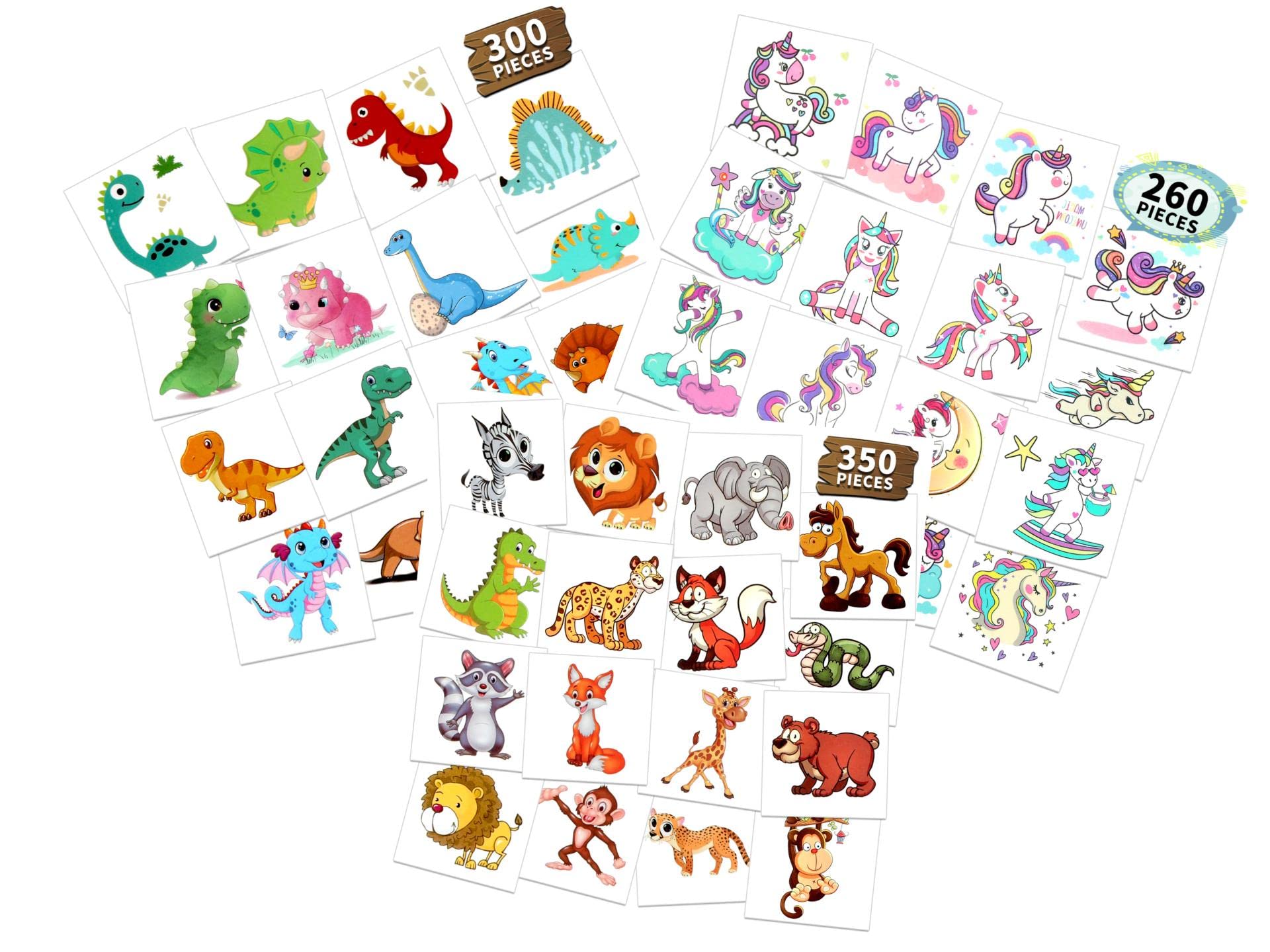 Metker kids temporary tattoo stickers spree, including all themes.