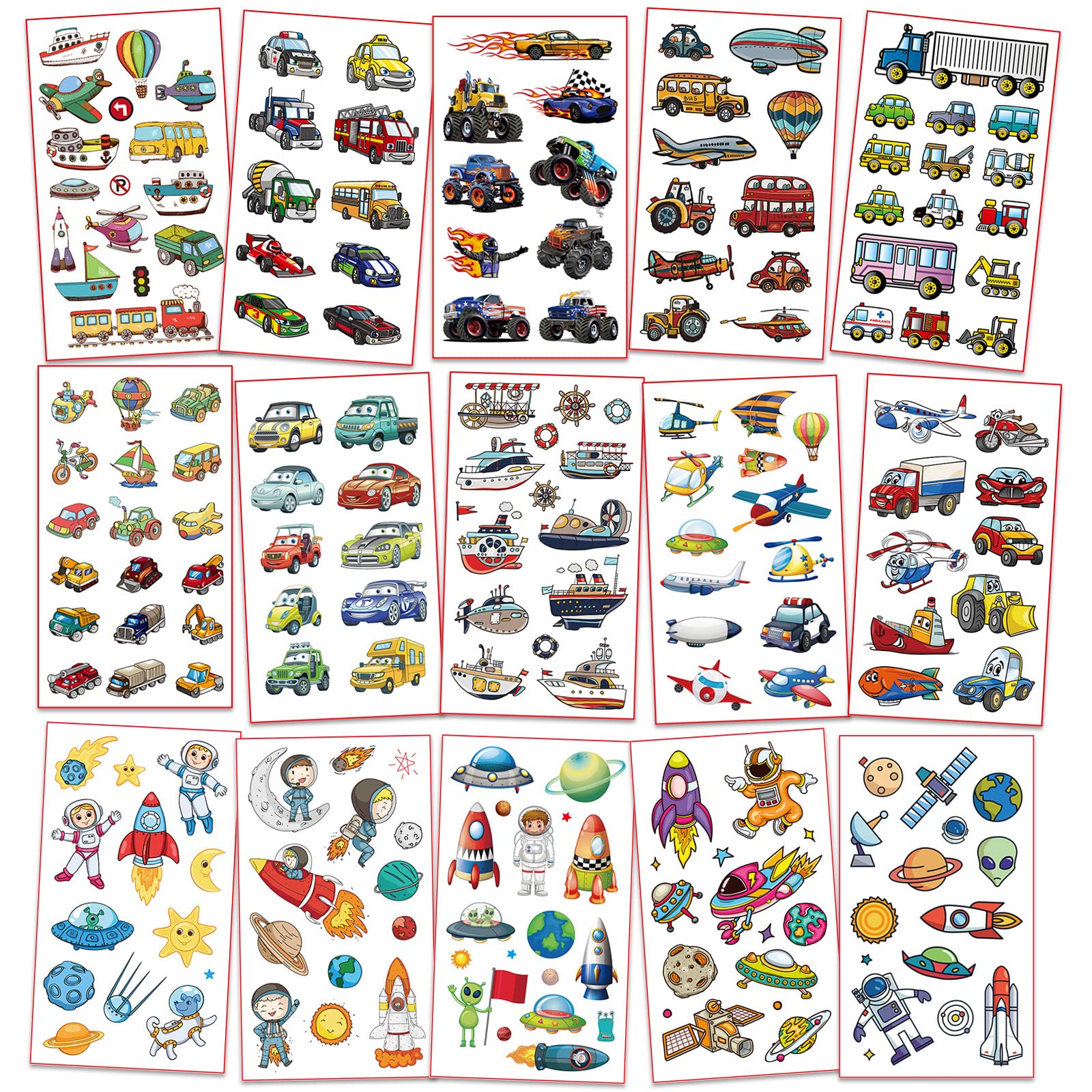 Metker kids temporary tattoo stickers spree, including all themes.