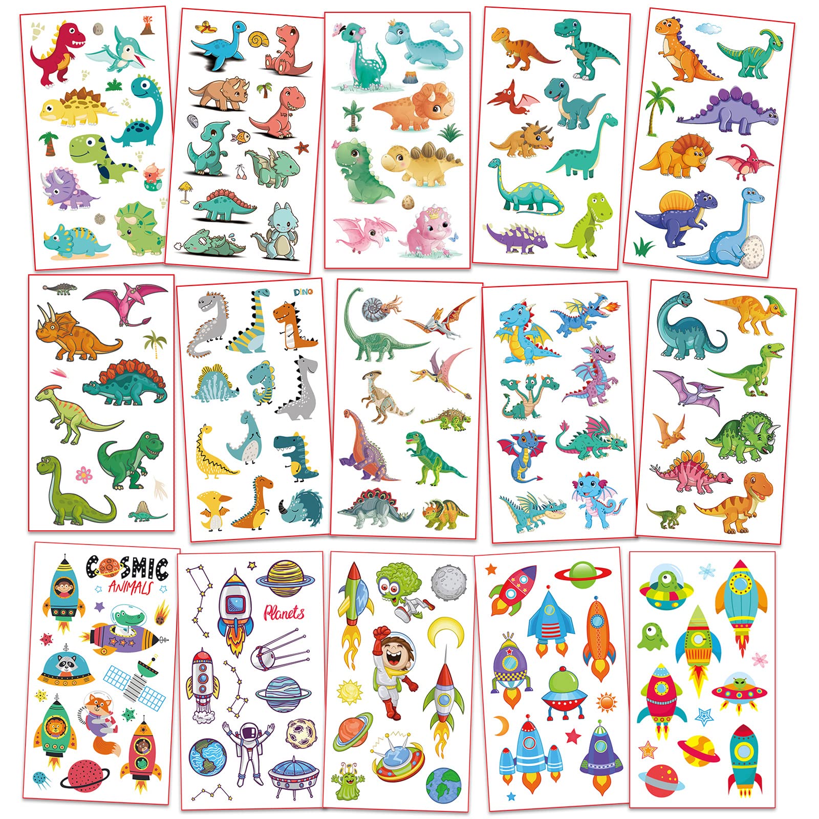 Metker kids temporary tattoo stickers spree, including all themes.