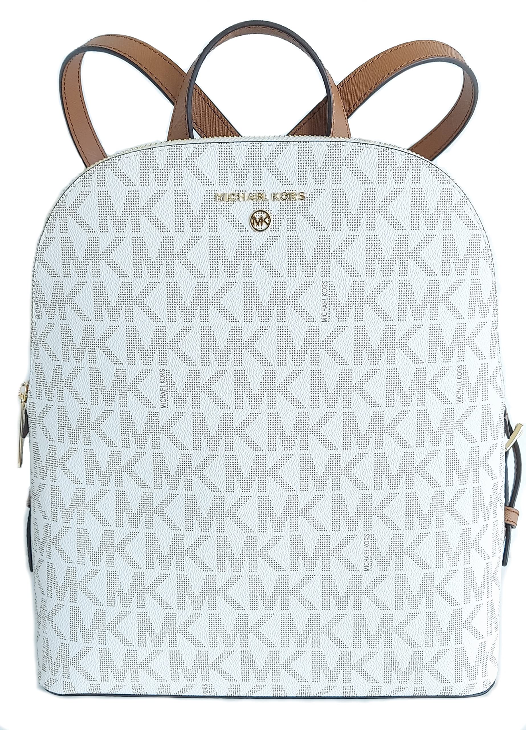 Michael Kors Cindy Vanilla MK Logo Large Backpack