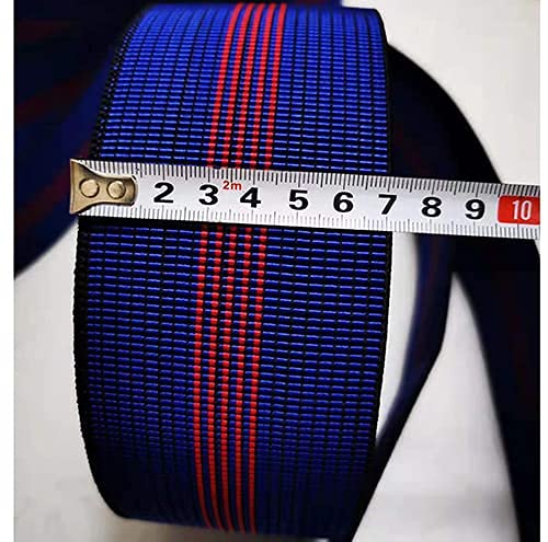 70 Ft Heavy Duty Sofa Elastic Webbing,Contiunous Long Durable Strong Elasticity Dark Blue and Red,2.76" Wide,Upholstery Webbing,Couch Sitting Belt Replacement,Upholstery Materials Elasbelt (70)