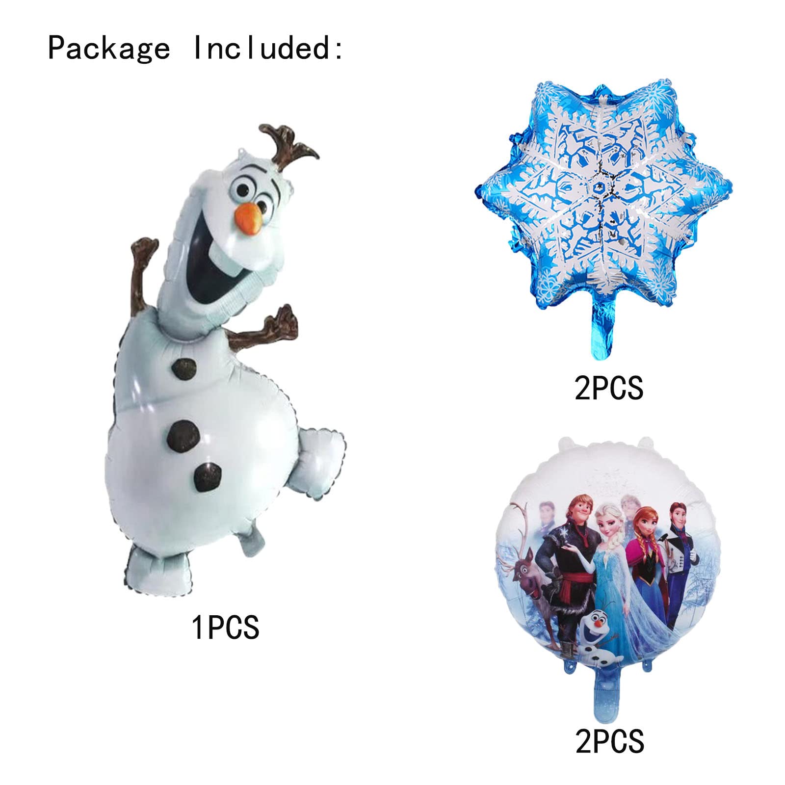 HTRY 5PCS Frozen Olaff Foil Balloons For Kids Birthday Baby Shower Frozen Themed Party Decorations