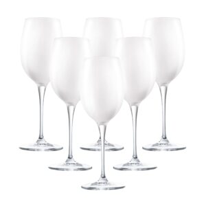 Barski Goblet - White Wine Glass - Crystal Glass - Water Glass - Opal White - Stemmed Glasses - Set of 6 Goblets - 14 oz Made in Europe