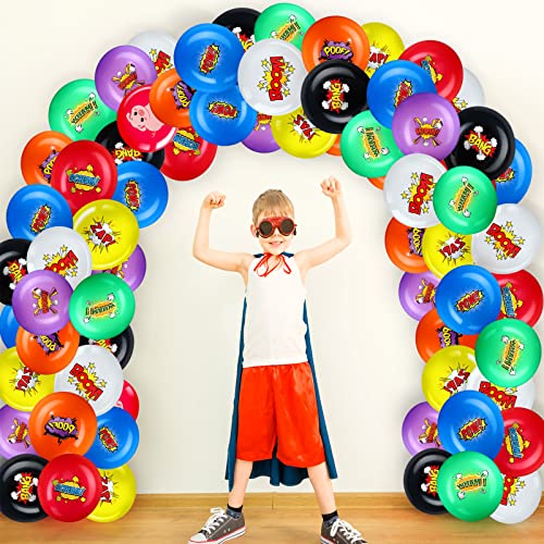 40 Pack Hero Balloons 12 Inches Hero Party Favors Hero Latex Balloons Party Supplies Super Pets Decorations For Kids Birthday