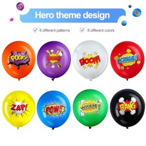 40 Pack Hero Balloons 12 Inches Hero Party Favors Hero Latex Balloons Party Supplies Super Pets Decorations For Kids Birthday