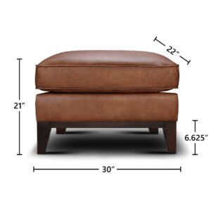 Hello Sofa Home Pimlico Contemporary 100% Top Grain Leather Ottoman