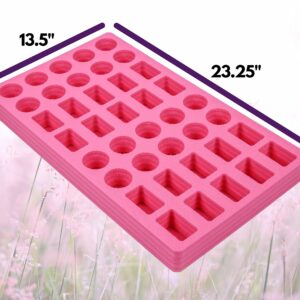 Polar Whale 2 Lotion and Body Spray Stand Organizers Large Tray Pink Durable Foam Washable Waterproof Insert for Home Bathroom Bedroom Office 23.25 x 13.5 x 2 Inches 40 Slots 2pc Pair Set