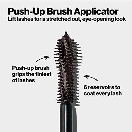 Revlon So Fierce! Eyes Wide Open Mascara with Push-up Brush, For Volumizing & High Lifting Eyelashes, Smudge-proof, Flake Resistant, 102 Black, 0.24 fl oz.