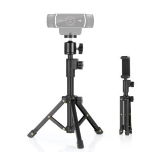 bilione webcam tripod stand, for logitech webcam c920 c922 c930e c920s c920 c615 c960 c920x brio 4k nexigo n60, extendable stand for desk, lightweight mini webcam tripod with 1/4" thread