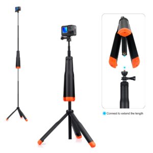 GEPULY Waterproof Selfie Stick Floating Hand Grip Tripod for GoPro Hero 12 11 10 9 8 7 6 5 4 3 2, Fusion, Max, Most Action Cameras Used as a Floating Tripod, Hand Grip, Selfie Stick, Tripod Stand