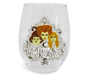 disney hocus pocus amuck stemless glass | holds 20 ounces