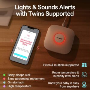 Sense-U Smart Baby Monitor 3 (Long Range & FSA/HSA Approved) - Tracks Abdominal Movement, Rollover, Sleeping Position, Temperature with Real-time Alerts from Anywhere (Green)