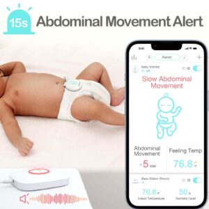 Sense-U Smart Baby Monitor 3 (Long Range & FSA/HSA Approved) - Tracks Abdominal Movement, Rollover, Sleeping Position, Temperature with Real-time Alerts from Anywhere (Green)