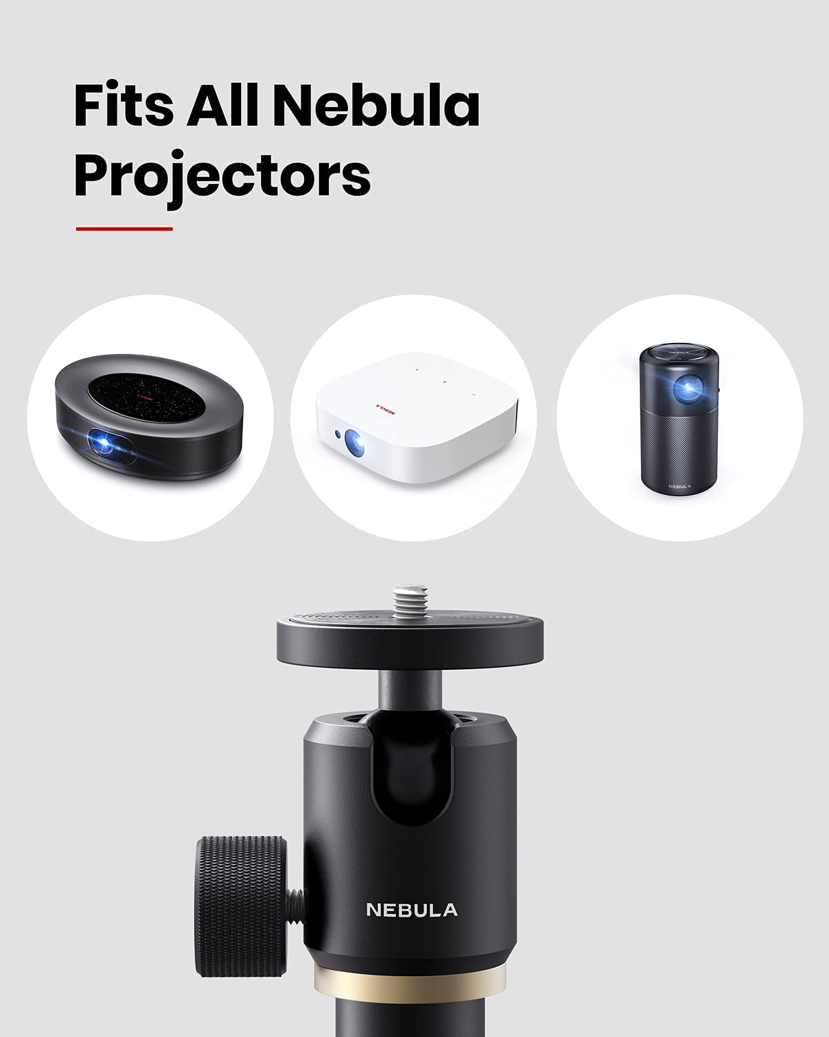 Anker NEBULA Capsule Max, Pint-Sized Wi-Fi Mini Projector with Anker Nebula Projector Lightweight and Adjustable 3-ft Floor Stand