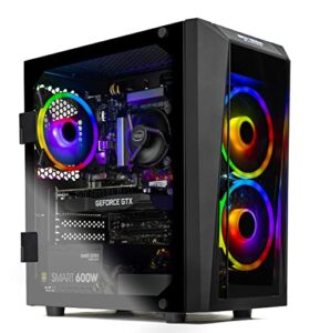 skytech gaming blaze ii gaming computer pc desktop - intel core-i5 10400f 2.9ghz, gtx 1660 super 6g, 500gb ssd, 16gb ddr4 3200, rgb, ac wifi, windows 10 home 64-bit