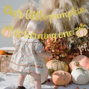 Our Little Pumpkin is Turning one Banner, Little Pumpkin Banner, Little Pumpkin Baby Shower Decorations, Pumpkin First Birthday,Fall Baby Shower Decorations