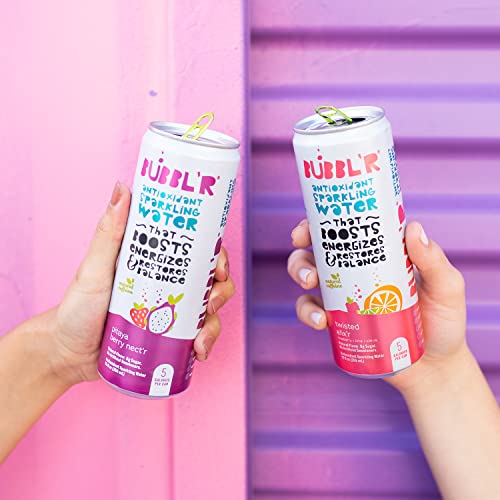 BUBBL'R Sparkling Water, 3 Flavors with Natural Caffeine, Antioxidants, 0 Sugar - 12 Fl Oz Cans, 12 Count