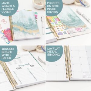 bloom daily planners 2023 Calendar Year Day Planner (January 2023 - December 2023) - 5.5” x 8.25” - Weekly/Monthly Agenda Organizer Book with Stickers & Bookmark - Crystal Blue