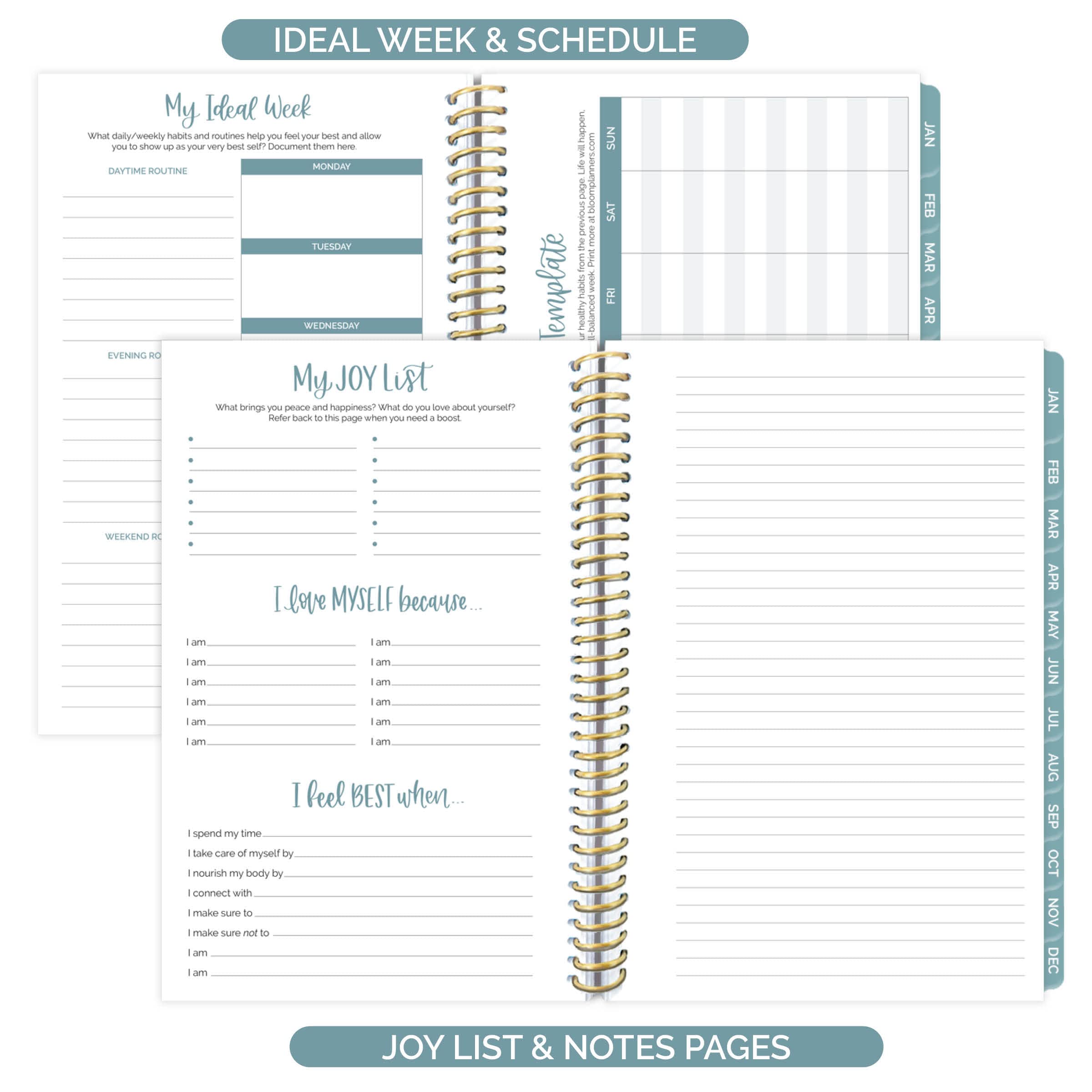 bloom daily planners 2023 Calendar Year Day Planner (January 2023 - December 2023) - 5.5” x 8.25” - Weekly/Monthly Agenda Organizer Book with Stickers & Bookmark - Crystal Blue