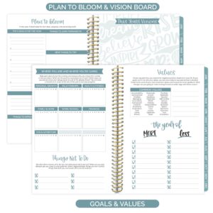 bloom daily planners 2023 Calendar Year Day Planner (January 2023 - December 2023) - 5.5” x 8.25” - Weekly/Monthly Agenda Organizer Book with Stickers & Bookmark - Crystal Blue