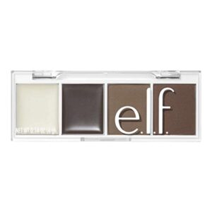 e.l.f. bite-size brow, mini brow quad with ultra-pigmented waxes & powders, eyebrow grooming & makeup kit, neutral brown, 0.14 oz