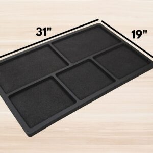 Polar Whale Under Sink Cabinet Mat Floor Protector Tray Waterproof Washable Protection Kitchen or Bathroom Drip Spill Durable Black Foam Odorless Flexible Leak Liner 31 x 19 Inches