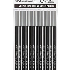 Black Eyeliner Pencil Set - 12 PCs Smudge Proof Matte Waterproof Long Lasting Makeup Eye Liners