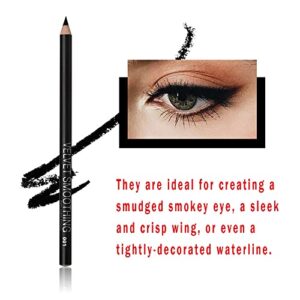 Black Eyeliner Pencil Set - 12 PCs Smudge Proof Matte Waterproof Long Lasting Makeup Eye Liners