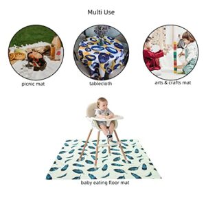 Joyo roy 53" Baby Floor Mat Splat Mat High Chair Mat Waterproof Mat Play Mat Toddlers Splat Mat for Under High Chair Kids Placemats for Dining Table High Chair Mat for Floor Mat for Under High Chair