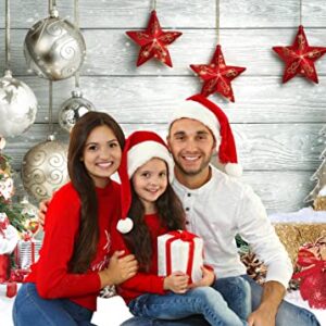 CHAIYA 8X6FT Christmas Backdrop White Wood Floor Photography Backdrop Winter Snow Christmas Balls Xmas Tree Gift Family Party Photo Background New Year Party Decoration CY194