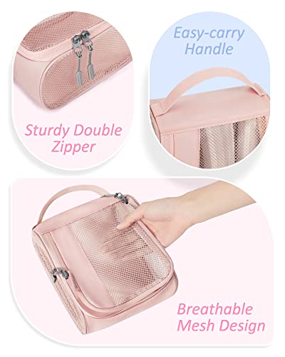 BAGSMART Keep Shape Packing Cubes, 7 Set Packing Cubes for Travel, Lightweight Travel Cubes for Packing, Suitcase Organizer Bags Set for Travel Essentials Baby Pink