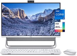 dell inspiron 7700 all in one desktop 27inch fhd ips touchscreen, 11th gen intel core i7-1165g7 processor wifi, popup webcam,wireless mousekeyboard, win 10, silver (latest model), 32gb ram | 1 tb ssd