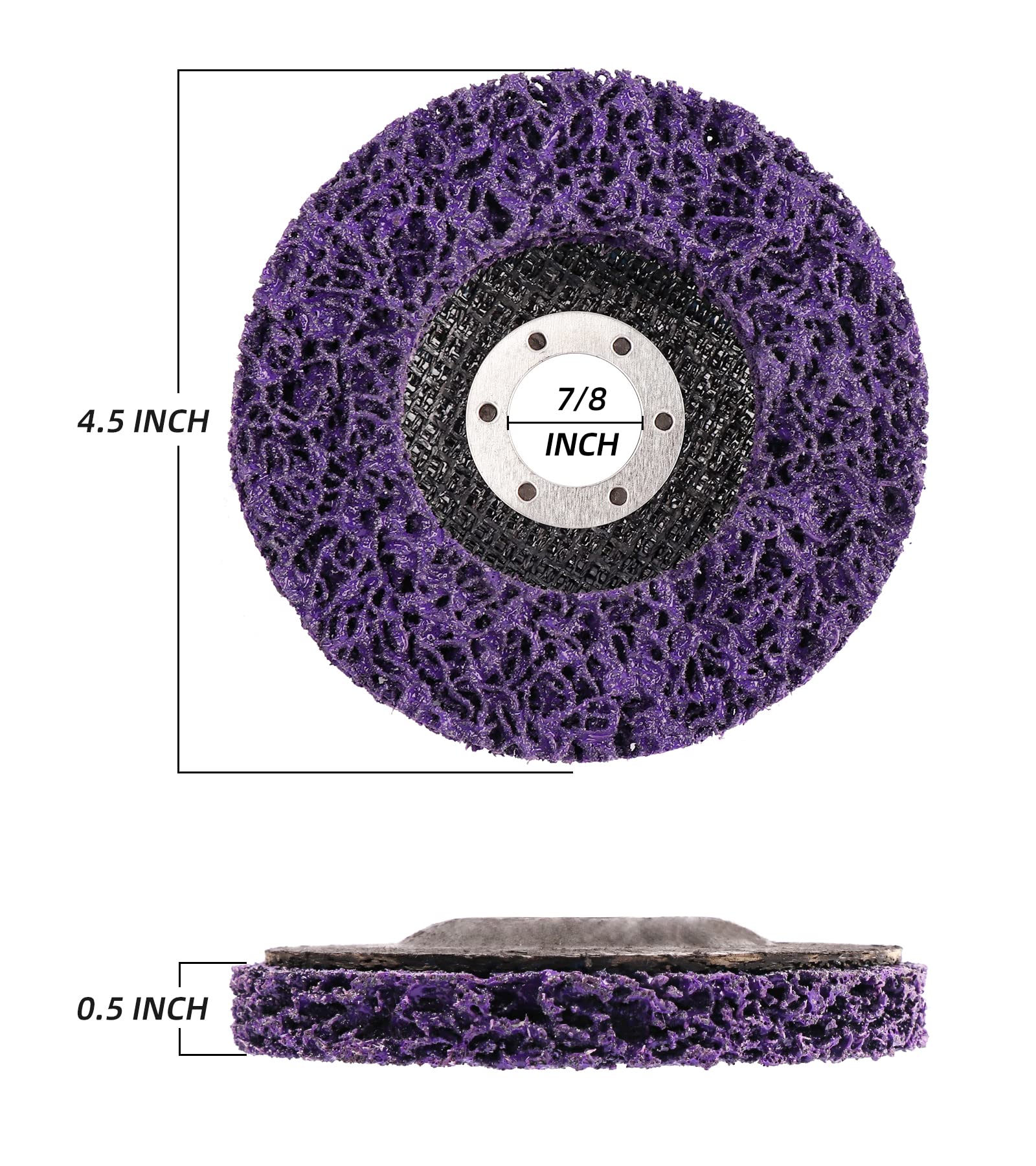 LUCKUT Strip Discs Grinding Disc 4.5'' x 7/8'' Stripping Wheel Clean and Remove Paint Coating Rust Welds Oxidation for Angle Grinder-5 Pack