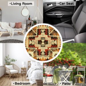 Arrow Round Seat Cushion, Native American Style Pattern Chair Cushions Soft Memory Foam Chair Pad Reversible Washable Seat Chair Pad with Zipper for Office Kitchen Dining Room Chair