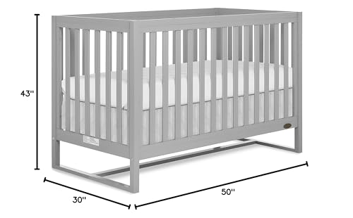 Dream On Me Arlo 5-in-1 Convertible Crib in Pebble Grey, JPMA Certified, 3 Mattress Height Settings, Non-Toxic Finish, Made of Sustainable and Sturdy Pinewood