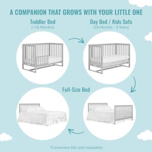 Dream On Me Arlo 5-in-1 Convertible Crib in Pebble Grey, JPMA Certified, 3 Mattress Height Settings, Non-Toxic Finish, Made of Sustainable and Sturdy Pinewood