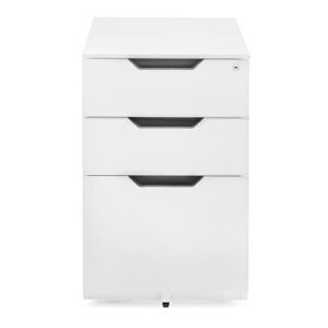 Amazon Basics 3 Drawer Mobile File Cabinet With Lock, White, 20.71" D x 15.51" W x 24.29" H