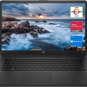 HP Newest 17 Laptop, 17.3" HD+ Screen, AMD Athlon Gold 3150U Processor, 8GB DDR4 RAM, 256GB PCIe SSD, Wi-Fi, Webcam, Bluetooth, HDMI, Windows 11 Home, Black