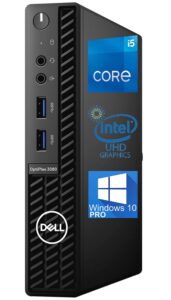 dell optiplex 3080 micro desktop computer - 10th gen intel core i5-10600 upto 4.8ghz - 16gb ram, 1tb m.2 nvme ssd, ac wi-fi, bluetooth, displayport, hdmi - windows 10 pro (renewed)