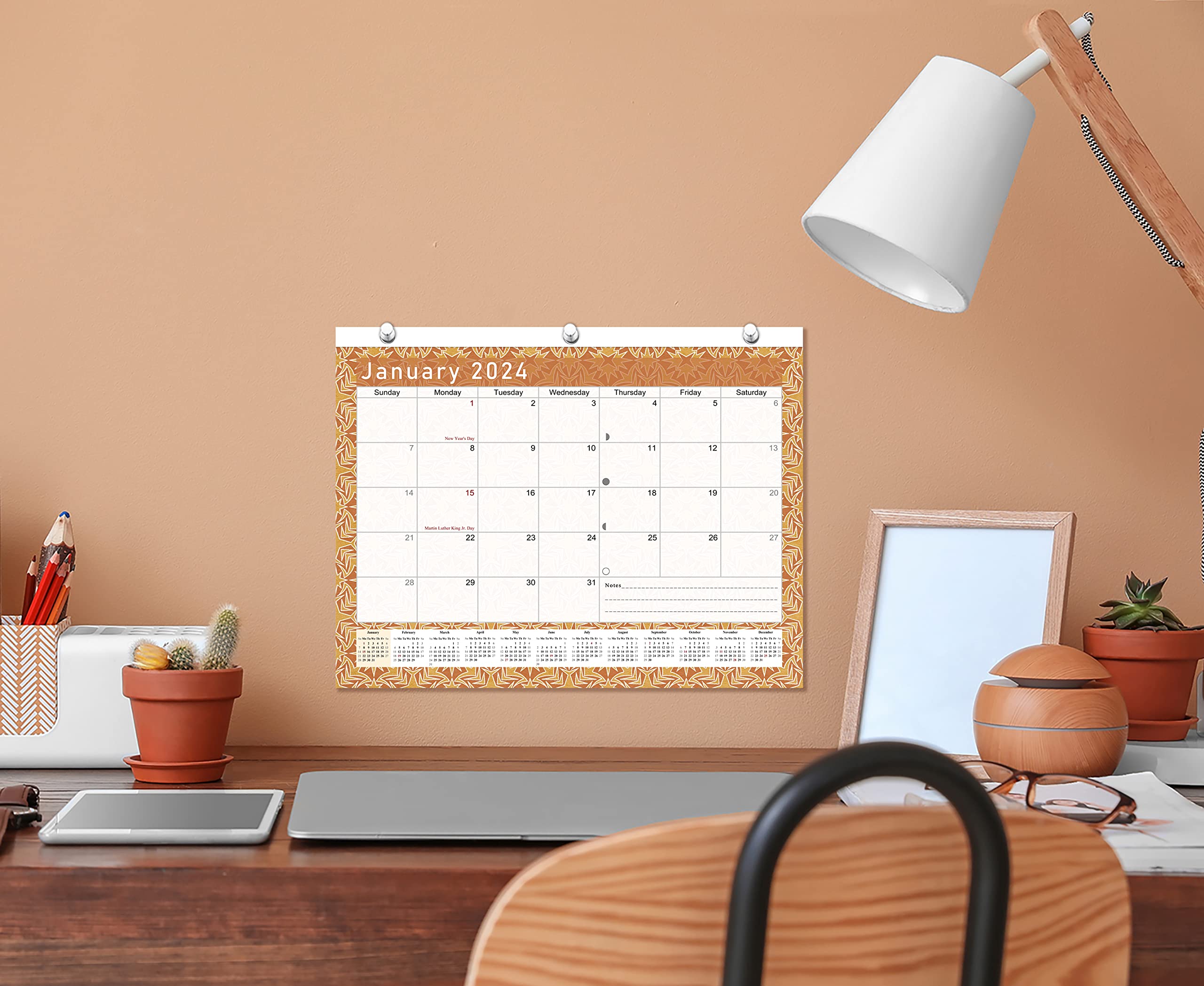 2024 Calendar 12 Months Student Calendar/Planner for 3-Ring Binder, Desk, or Wall -v025